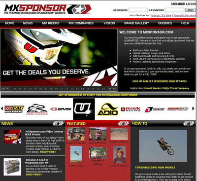 MXSponsor.com Version 2.0 Launches - Motocross Press Release - Vital MX