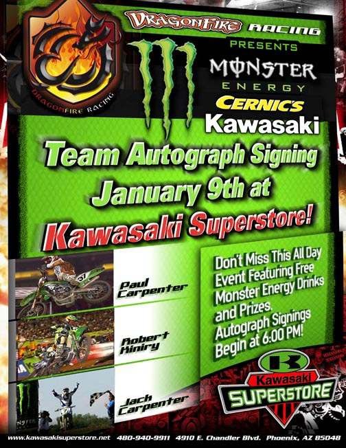 DragonFire Racing Presents Supercross Team Signing at Kawasaki ...